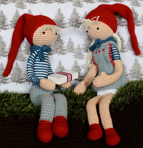 Ravelry: Christmas Elf (Nisse) Boy and Girl pattern by Jo Blair