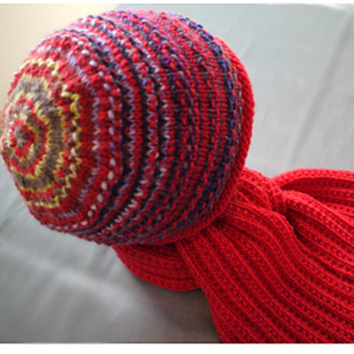 Ravelry: Roll Out the Red Hat and Scarf pattern by Marlene Sigel
