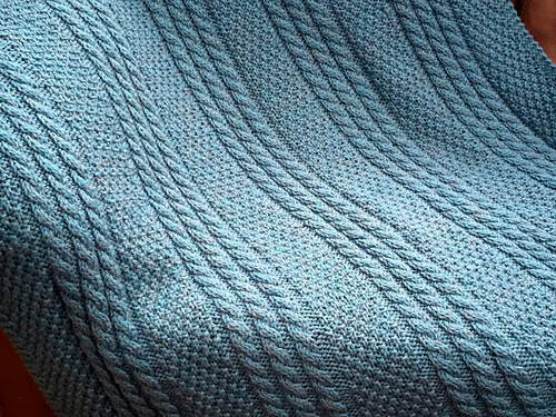 Ravelry: Cozy Cables and Moss Blanket pattern by Michelle Kupfer