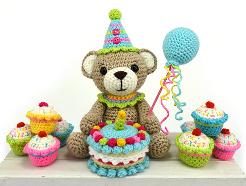 Ravelry: Bertie Bear's Birthday Party pattern by Moji-Moji Design