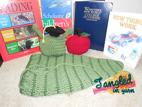 Ravelry: Newborn Baby Bookworm & Apple pattern by Briana K Designs