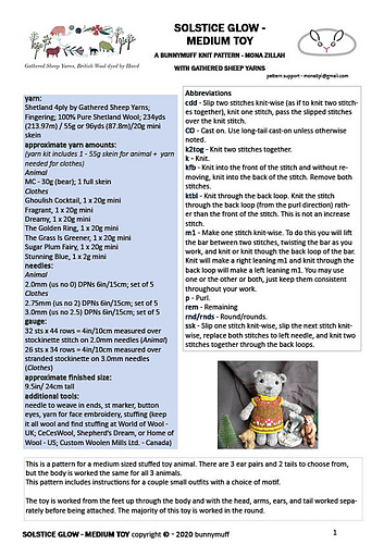 Ravelry: Solstice Glow Medium Toy pattern by bunnymuff - Mona Zillah