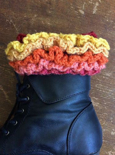 Ravelry: Ruffled Boot Cuffs pattern by Kitty Adventures