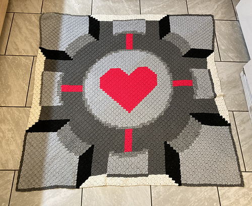 Ravelry: Portal Companion Cube C2C pattern by CY Kuk