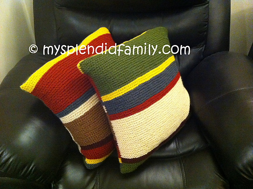 Ravelry: Doctor Who Scarf Inspired Cushion Cover pattern by ms Fam