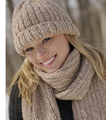 Ravelry: Ribbed Hat and Scarf Set pattern by Authentic Knitting Board