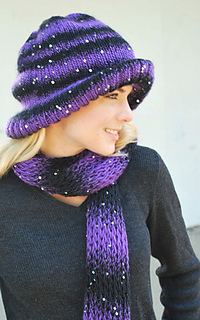Ravelry: Downtowner Hat and Scarf pattern by Authentic Knitting Board