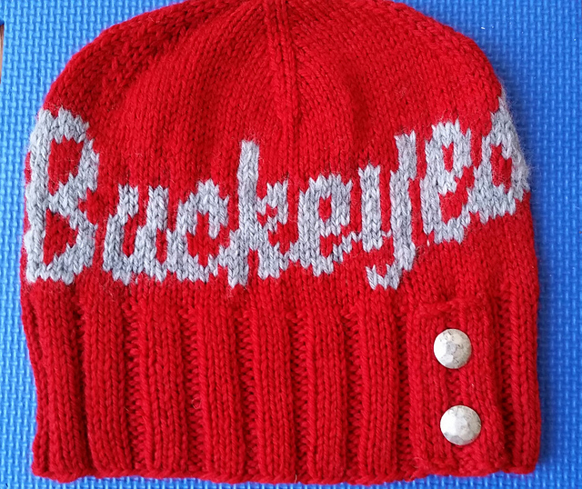 Ravelry: Ohio State Button Beanie Kit pattern by Melanie Cross