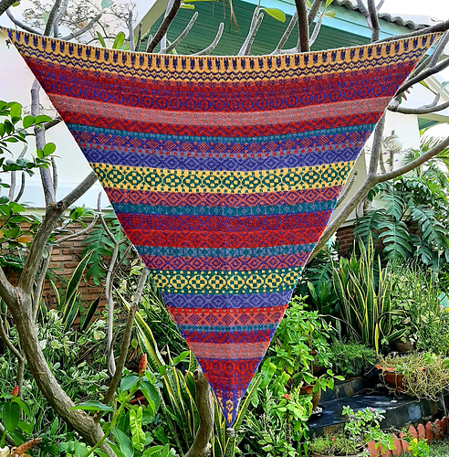 Ravelry: Fair Isle Triangle Shawl pattern by Michael Harrigan
