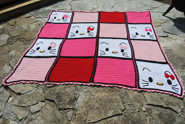 Ravelry: square hello kitty blanket pattern by Lisa Vanilla