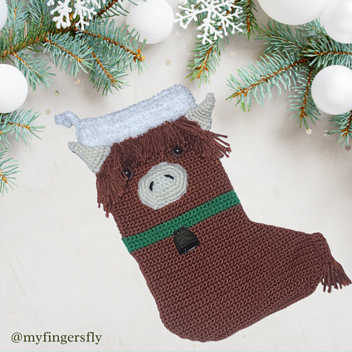 Ravelry: Highland Cow Christmas Stocking pattern by Lisa Ferrel