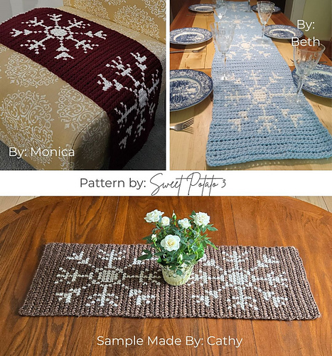 Ravelry: Winter Snowflake Table Runner pattern by Sweet Potato 3