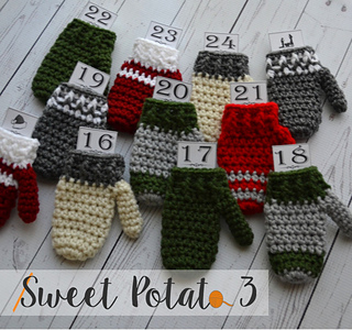 Ravelry: Mitten Bunting Advent Calendar pattern by Sweet Potato 3