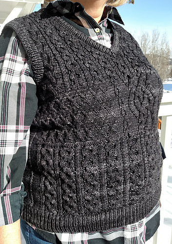 Ravelry: #10 Patchwork Cable Vest pattern by Patty Lyons
