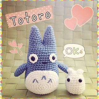 Ravelry: nanaliciouz's White and small Blue Totoro amigurumi