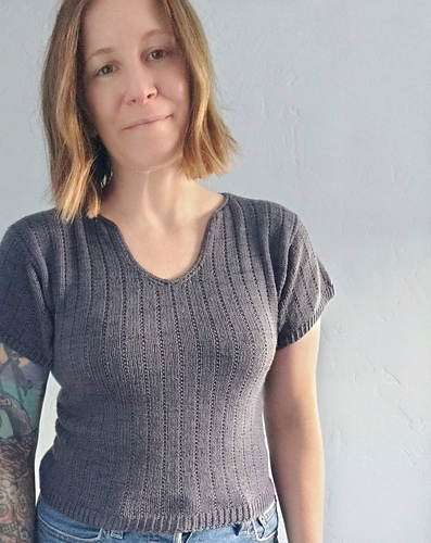 My newest design is out today, the Textured Vee Tee : r/knitting