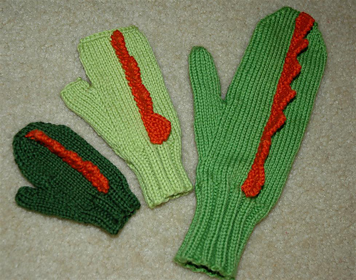 Ravelry: Dinosaur Mittens pattern by Nona Davenport