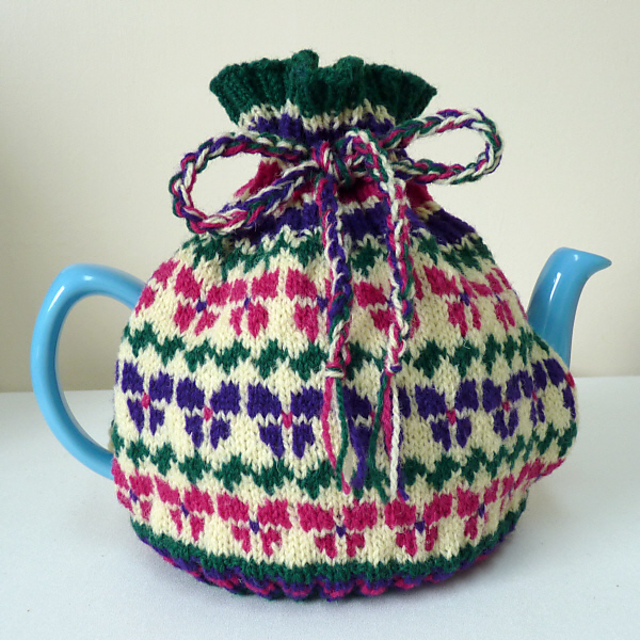 Ravelry: Cafe Pansy Tea Cosy pattern by Elizabeth Lovick