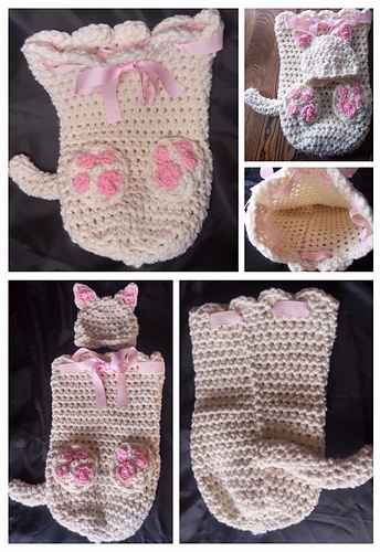 Ravelry: Cat newborn cocoon and hat pattern by Lady Loves Crafts