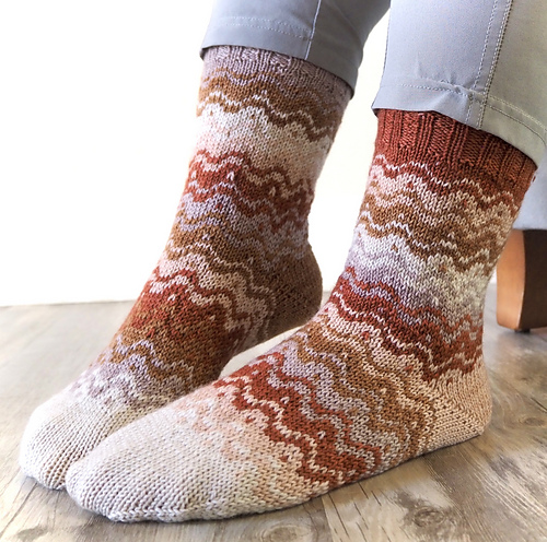 Ravelry: Painted Waves Socks pattern by Oakwood Knits