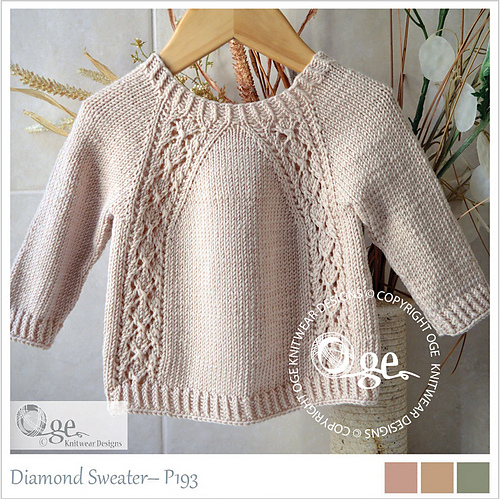 Ravelry: Diamond Sweater– P193 pattern by OGE Knitwear Designs