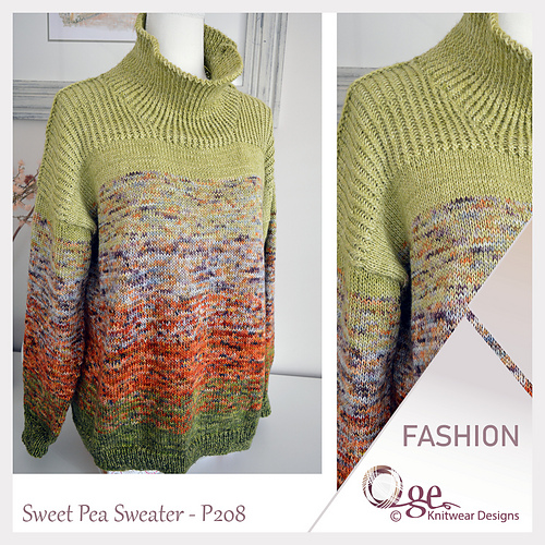 Ravelry: Sweet pea Sweater - P208 pattern by OGE Knitwear Designs