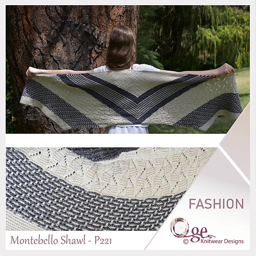Ravelry: Montebello Shawl - P221 pattern by OGE Knitwear Designs