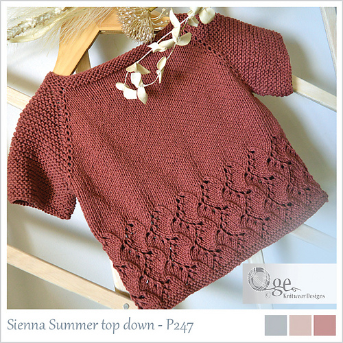 Ravelry: Sienna Summer top down - P247 pattern by OGE Knitwear Designs