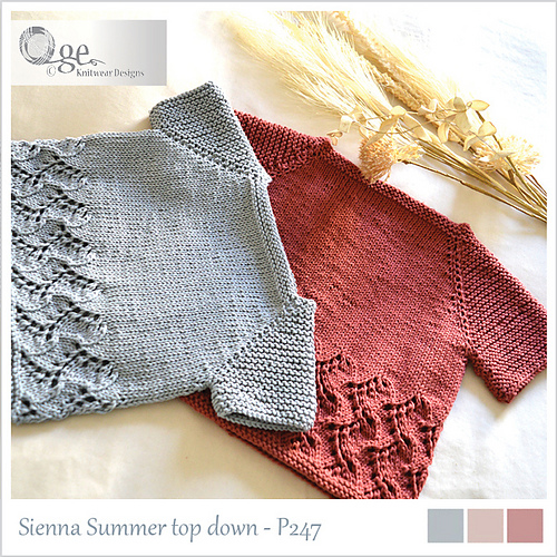 Ravelry: Sienna Summer top down - P247 pattern by OGE Knitwear Designs