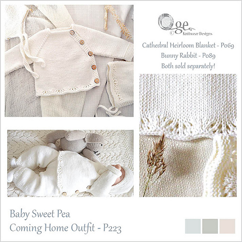 Ravelry: Baby Sweet Pea Set - P223 pattern by OGE Knitwear Designs