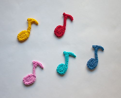Ravelry: Musical Note Applique pattern by Carolina Guzman