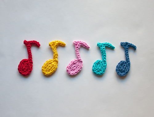 Ravelry: Musical Note Applique pattern by Carolina Guzman
