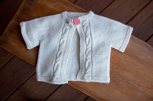 Ravelry: Cabled Raglan Baby Sweater pattern by Rebecca L. Daniels