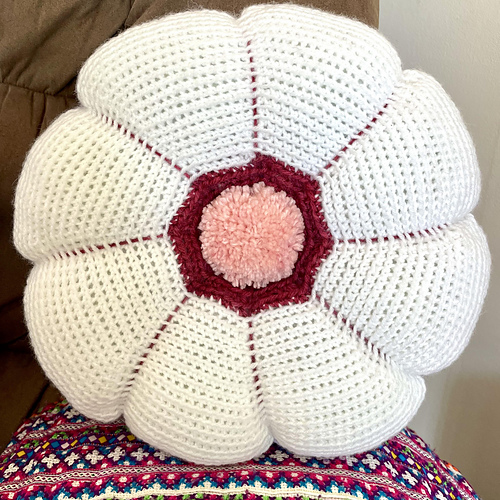 Ravelry: Cosmos Flower Cushion pattern by Pamela M