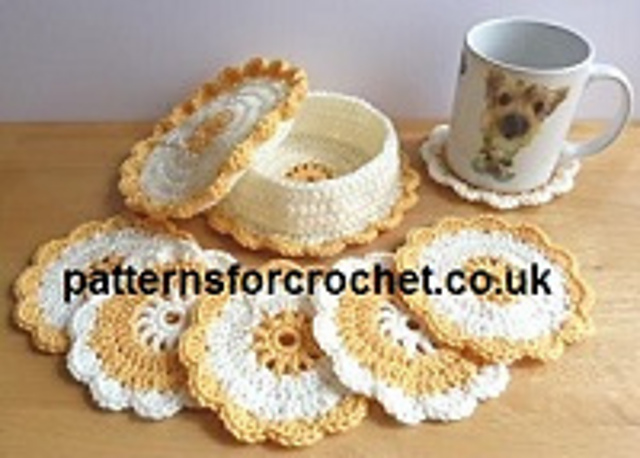 Ravelry: PFC44 Coaster & Coaster Basket pattern by Crochet 'n' Create