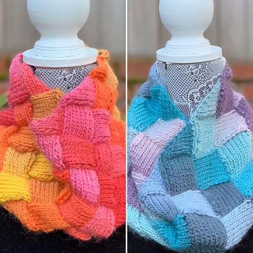 Ravelry: Minerva Entrelac Cowl or Scarf pattern by Michele Bernstein