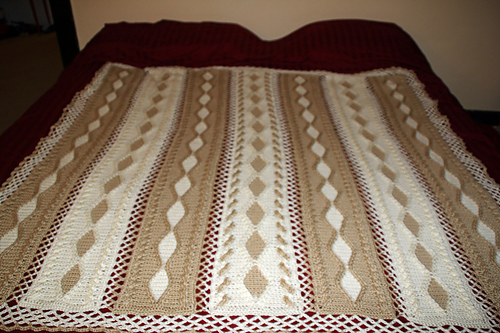 Ravelry: Coffee & Cream Diamonds Throw #4724 pattern by Jill Wright