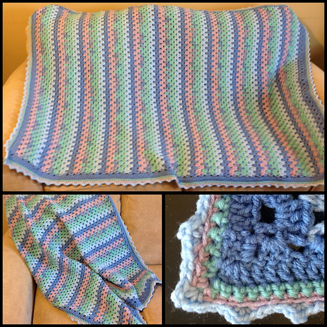 Ravelry: pekeapoomom's Periwinkle Granny Stripe Afghan