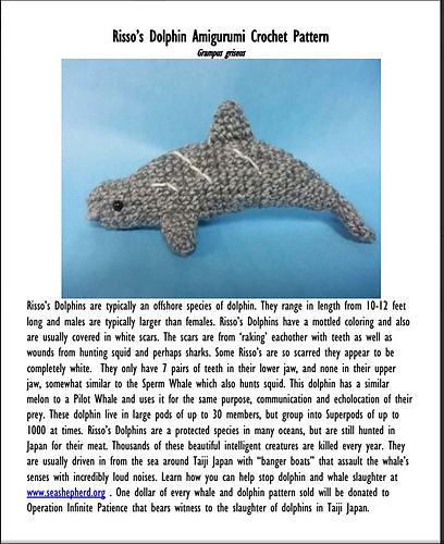 Ravelry: Risso's Dolphin pattern by Erica McBride