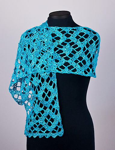 Ravelry: Diamond Lace Wrap pattern by June Gilbank