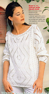 Ravelry: # 11 Weißer Ajourmusterpulli pattern by Sabrina/Sandra team designers