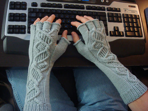 Ravelry: Geek Girl Fingerless Gloves pattern by Sarah Franklin