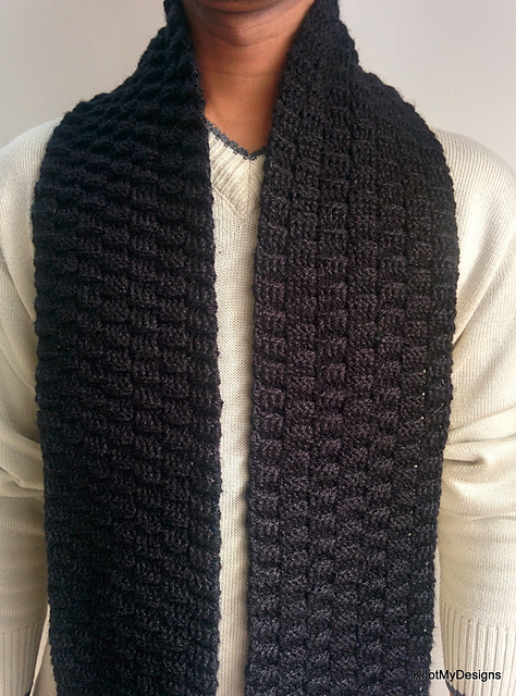 Ravelry: Black Basketweave Scarf pattern by Apeksha Prasad