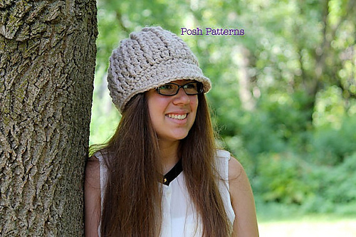 Ravelry: Ribbed Newsboy Hat 159 pattern by Posh Patterns