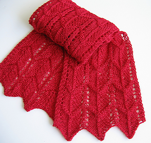 Ravelry: Pearl-barred Scallop Scarf pattern by Cheri Borden