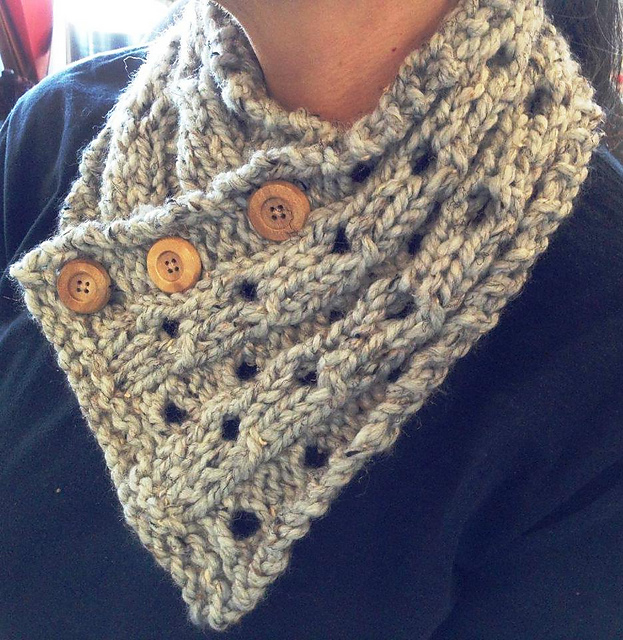 Ravelry: Eyelets and Ribs Cowl pattern by Reddcaboose