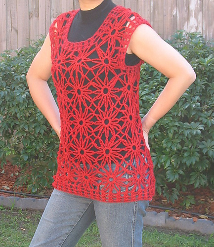 Ravelry: Red Hot Flaming Sunflower Top pattern by Jie