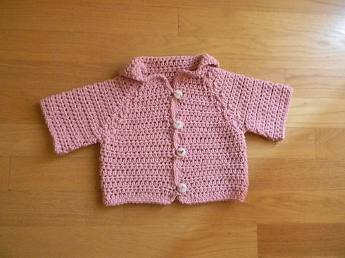 Ravelry: Soft Pink Crocheted Raglan Jacket pattern by Lion Brand Yarn
