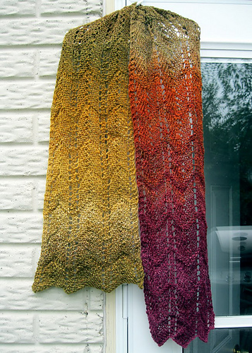 Ravelry: Pearl-barred Scallop Scarf pattern by Cheri Borden