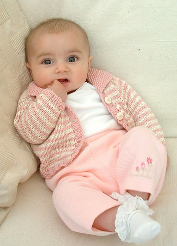Ravelry: Baby Cardigan Mini Stripe pattern by Linda Whaley